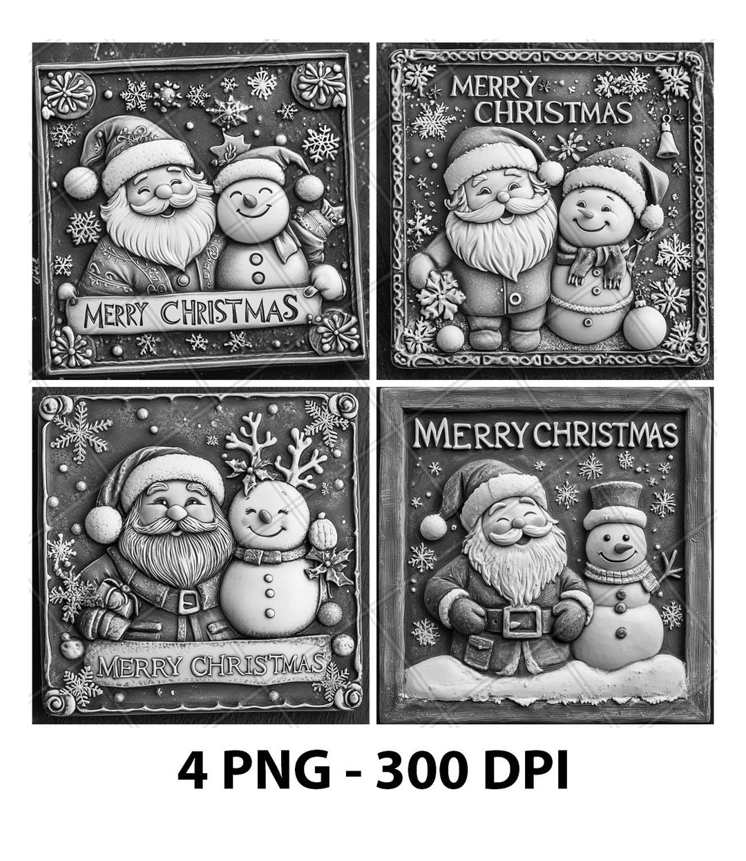 Christmas Santa Laser Engraved File PNG Santa Laser File Santa Slate ...
