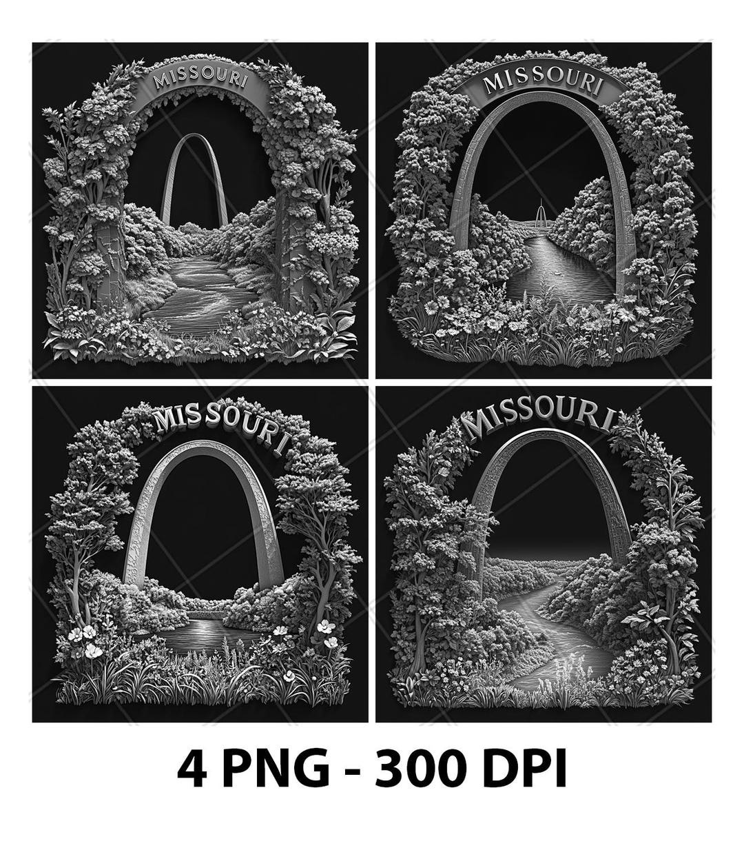 Missouri Gateway Arch in St. Louis Laser Engrave File PNG Missouri ...