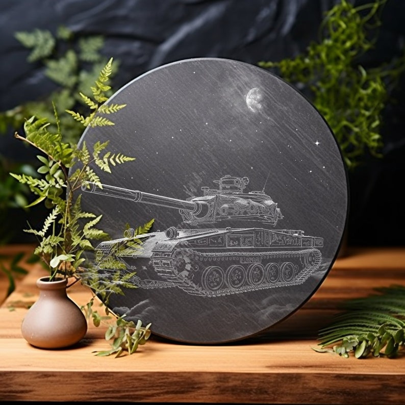 Battle Tank Laser Engrave File PNG Tank Laser File Tank Slate File Tank ...