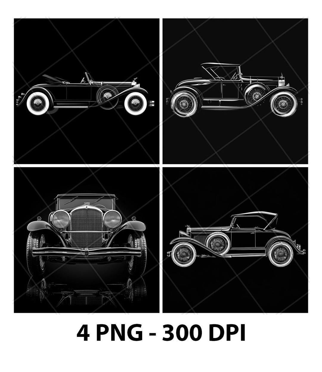 Classic Old Car Antique Wheels Laser Engraved File PNG Old Car Laser ...