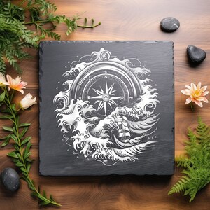 Compass Laser Engrave File PNG Compass Laser File Compass Slate File ...