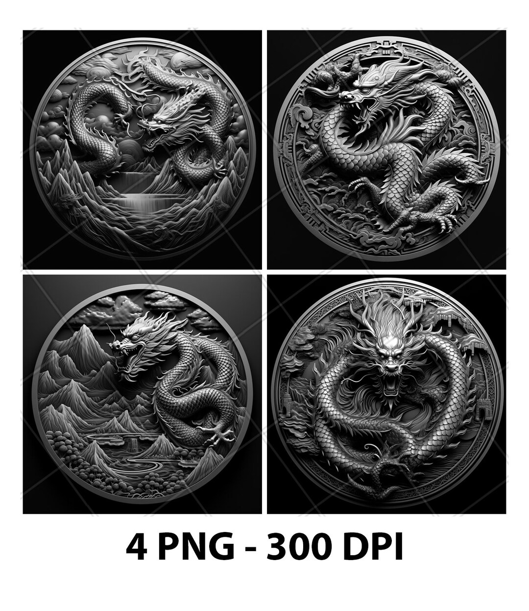 Zodiac Dragon Laser Engraved File PNG Dragon Laser File Dragon Slate ...