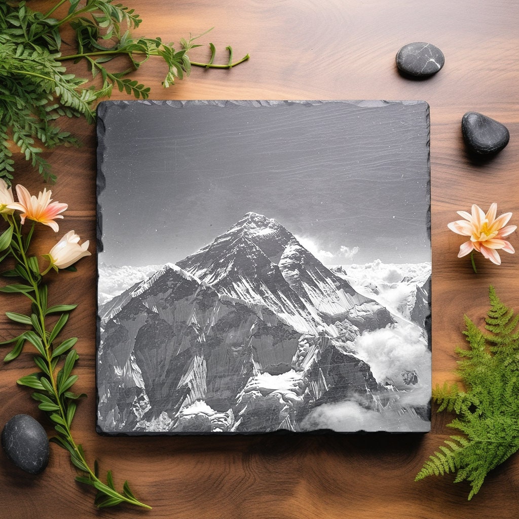 Mt Everest Laser Engraved File PNG Everest Laser File Everest Slate ...