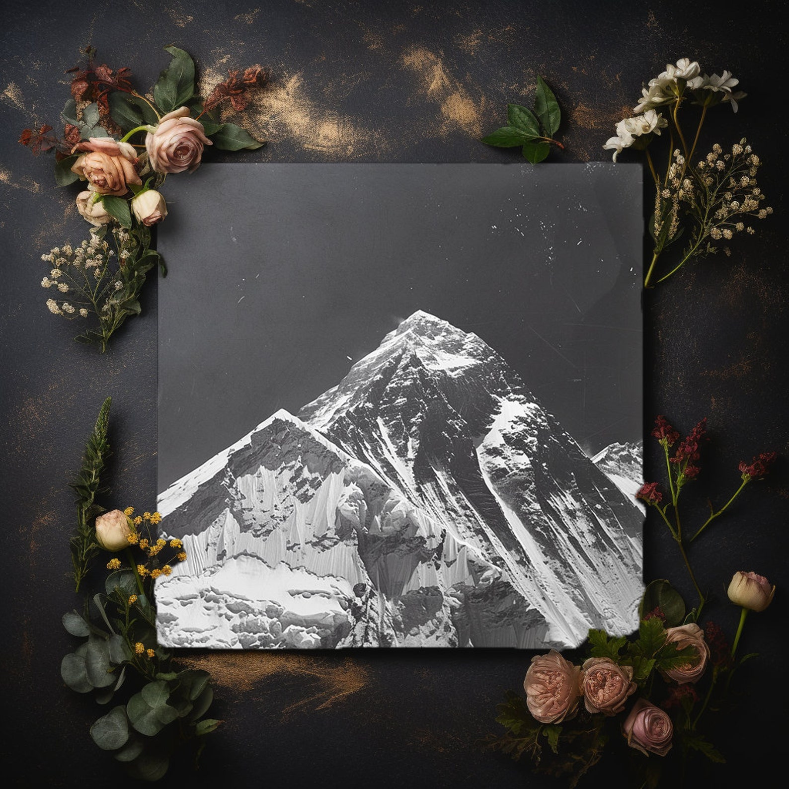 Mt Everest Laser Engraved File PNG Everest Laser File Everest Slate ...