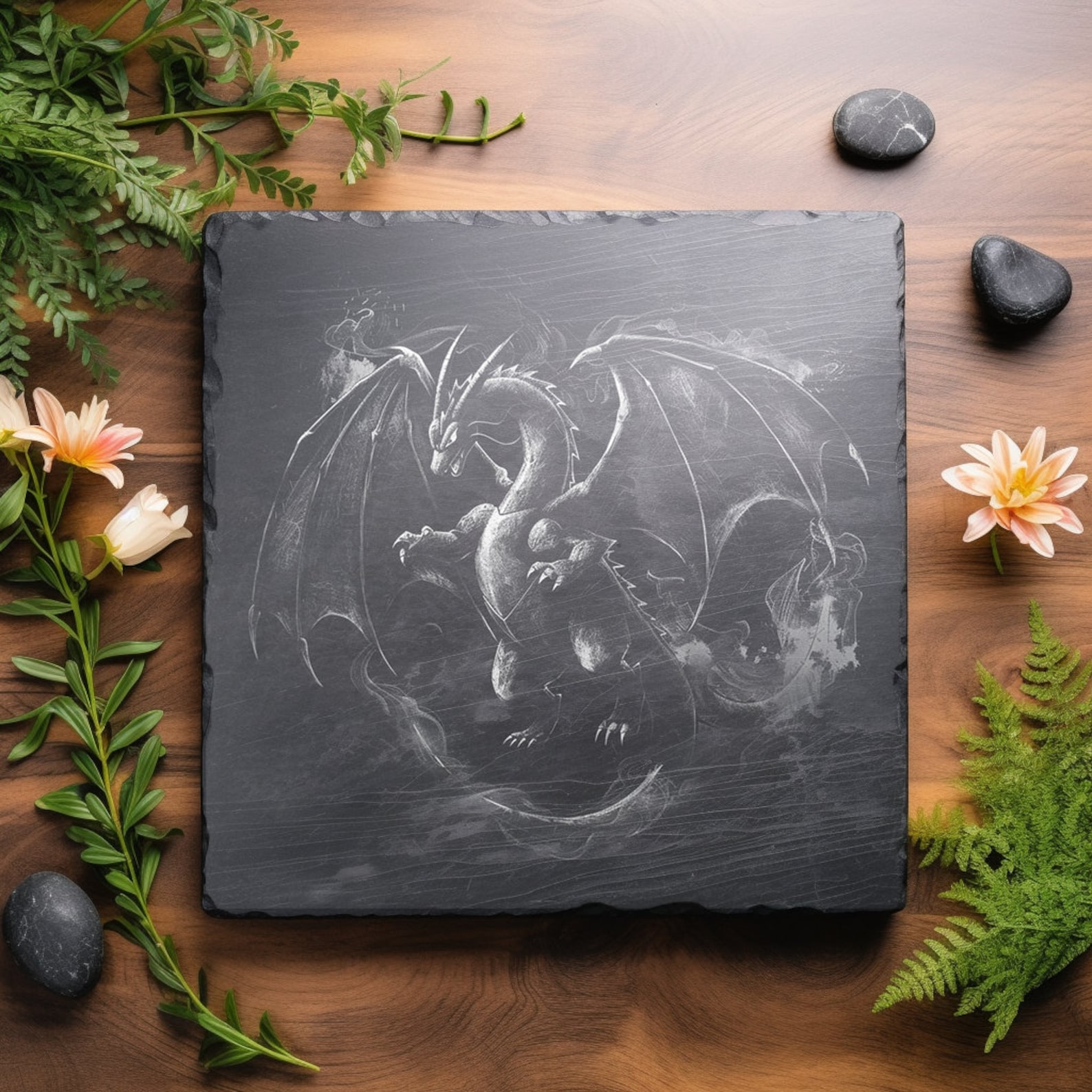 Dragon Laser Engrave File PNG Dragon Laser File Dragon Slate File ...