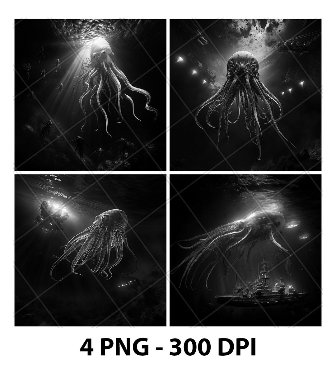 Giant Squid Laser Engrave File PNG Squid Laser File Squid Slate File ...