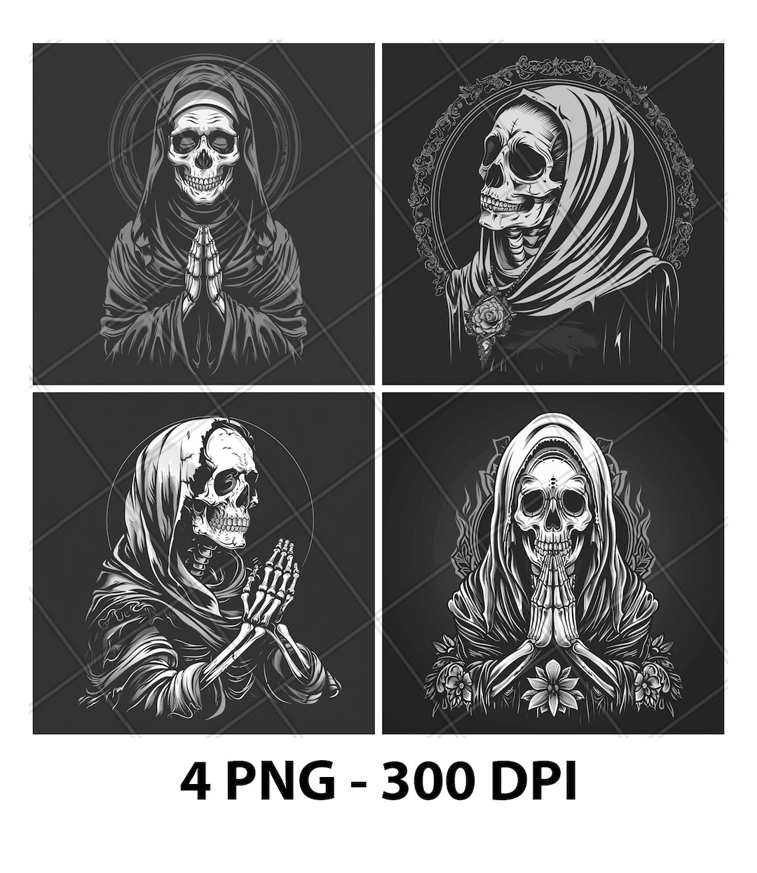 Skeleton Nun Laser Engrave File PNG Skeleton Laser File Skeleton Slate ...
