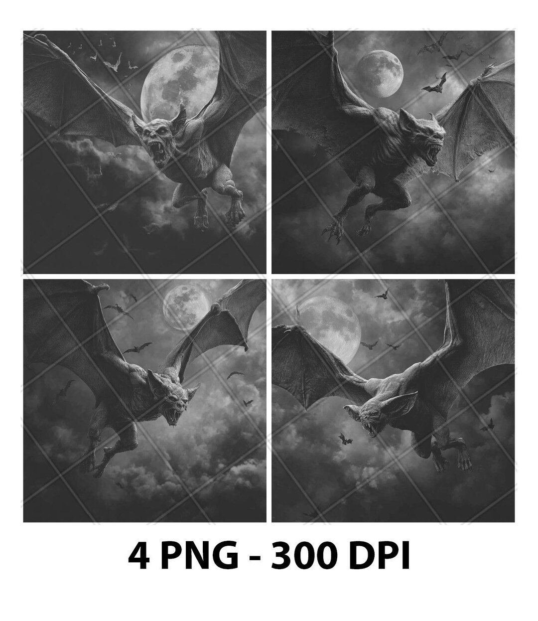 Flying Gargoyle Laser Engrave File PNG Gargoyle Laser Gargoyle Slate ...