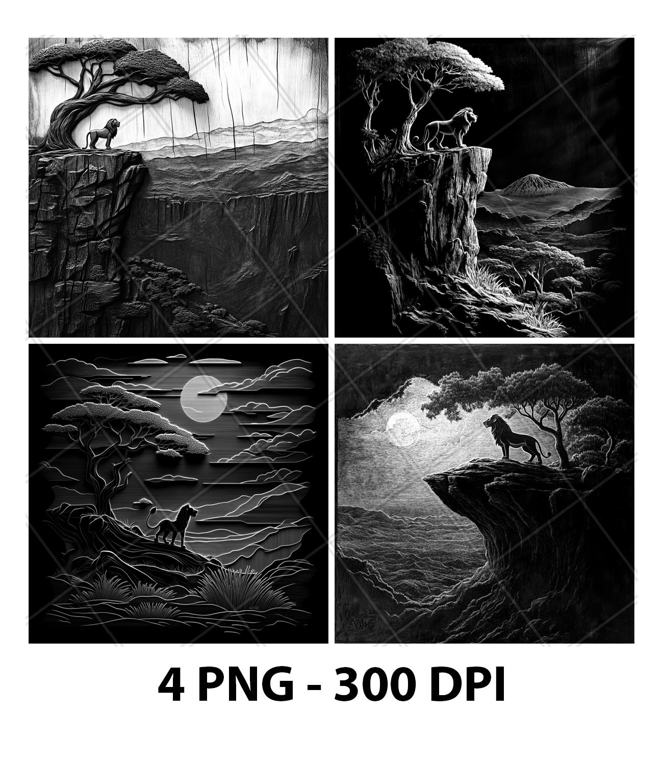 Pride Rock Lion Laser Engrave File PNG Lion Laser File Lion Slate File ...