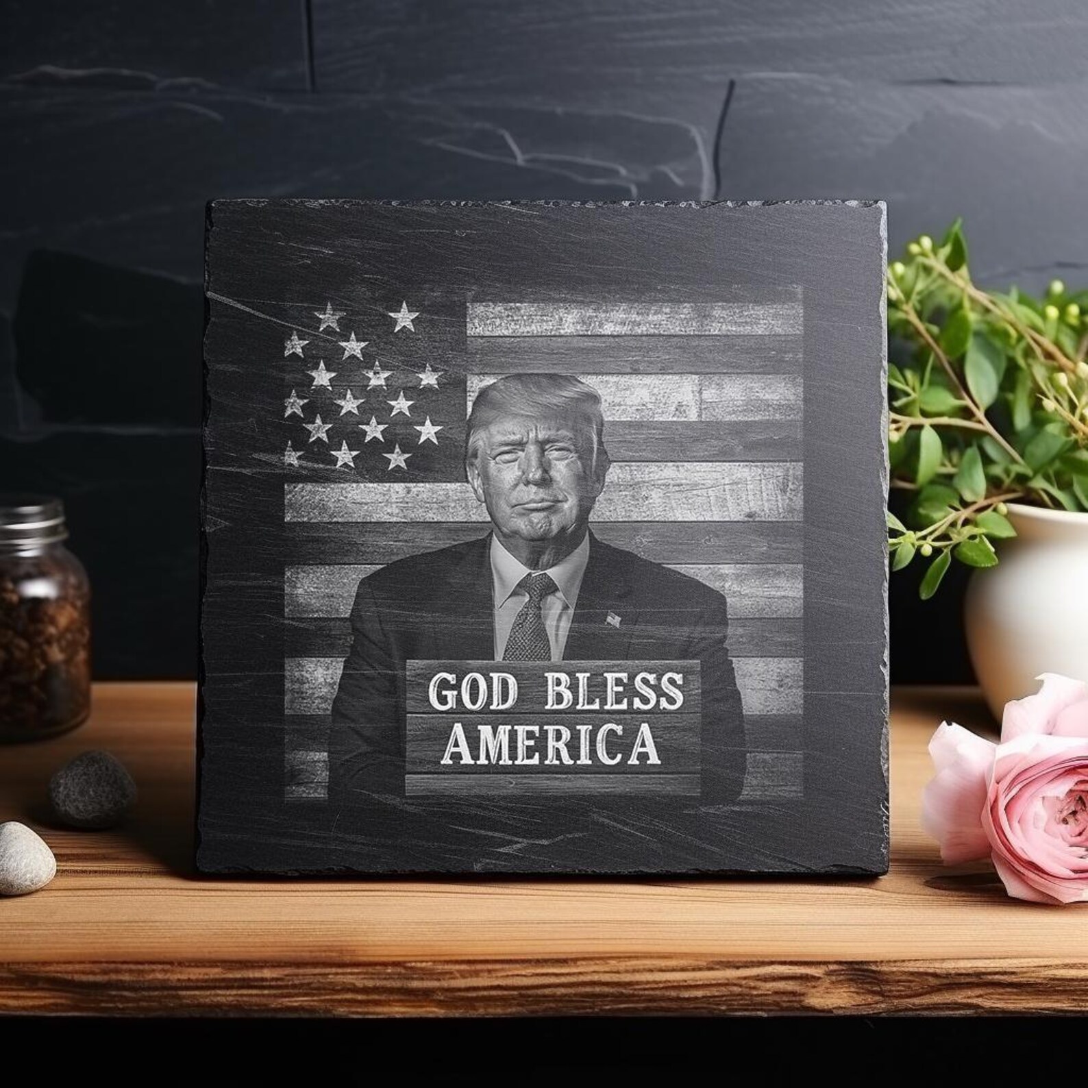 Donald Trump US President USA Flag Laser Engraved File PNG Trump Laser ...