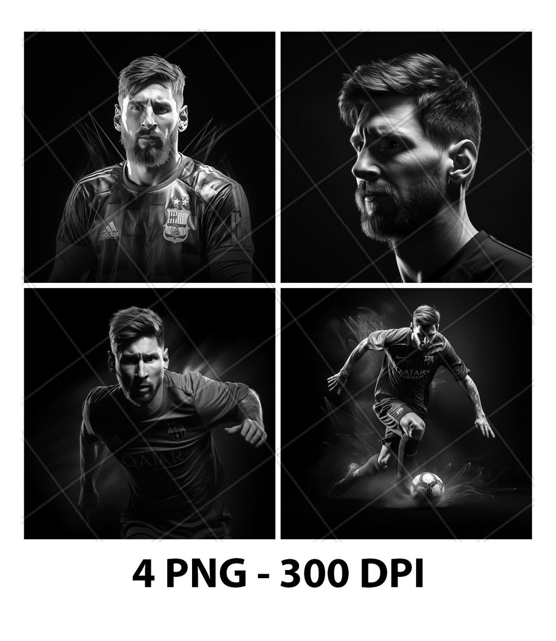 3D Lionel Messi PNG Laser Engrave File Slate Illusion CNC Wood Black ...