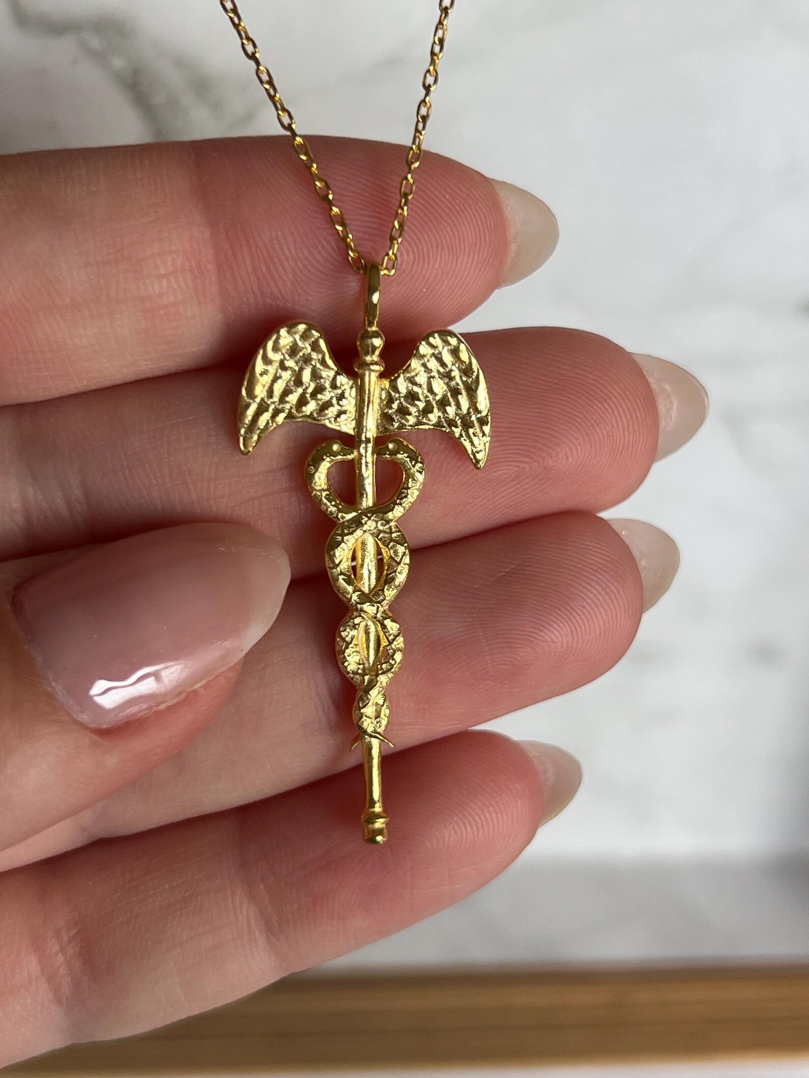 Caduceus Hermes Necklace, Greek Mythology, Caduceus of God Hermes ...