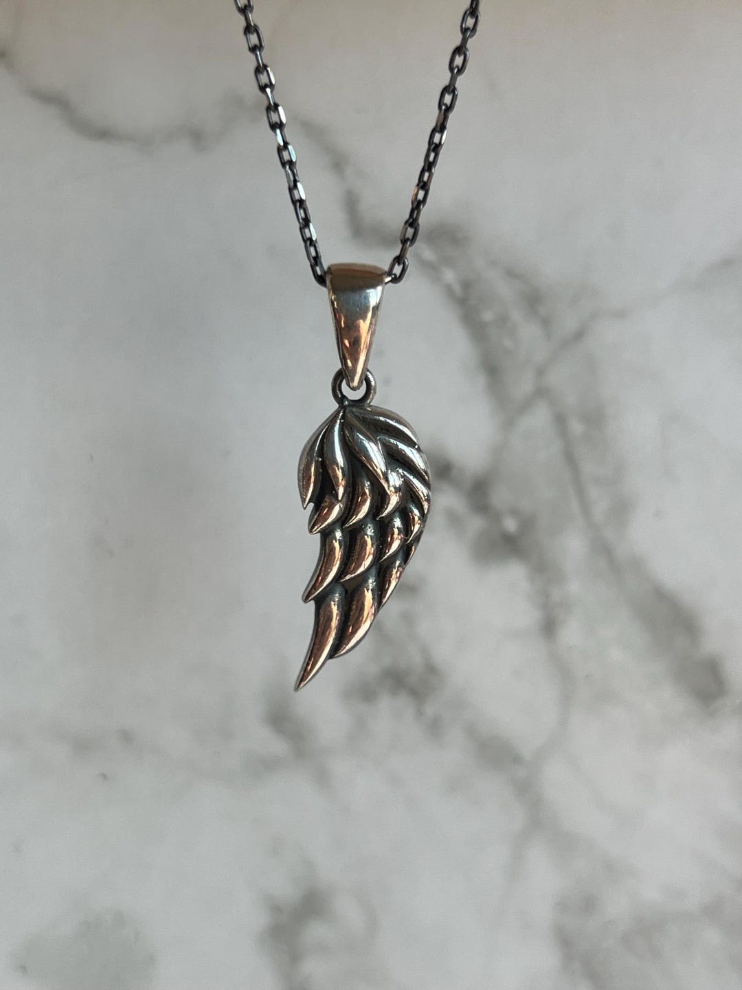 Angel Wing Necklace, Silver Angel Wing Necklace,guardian Angel Pendant ...