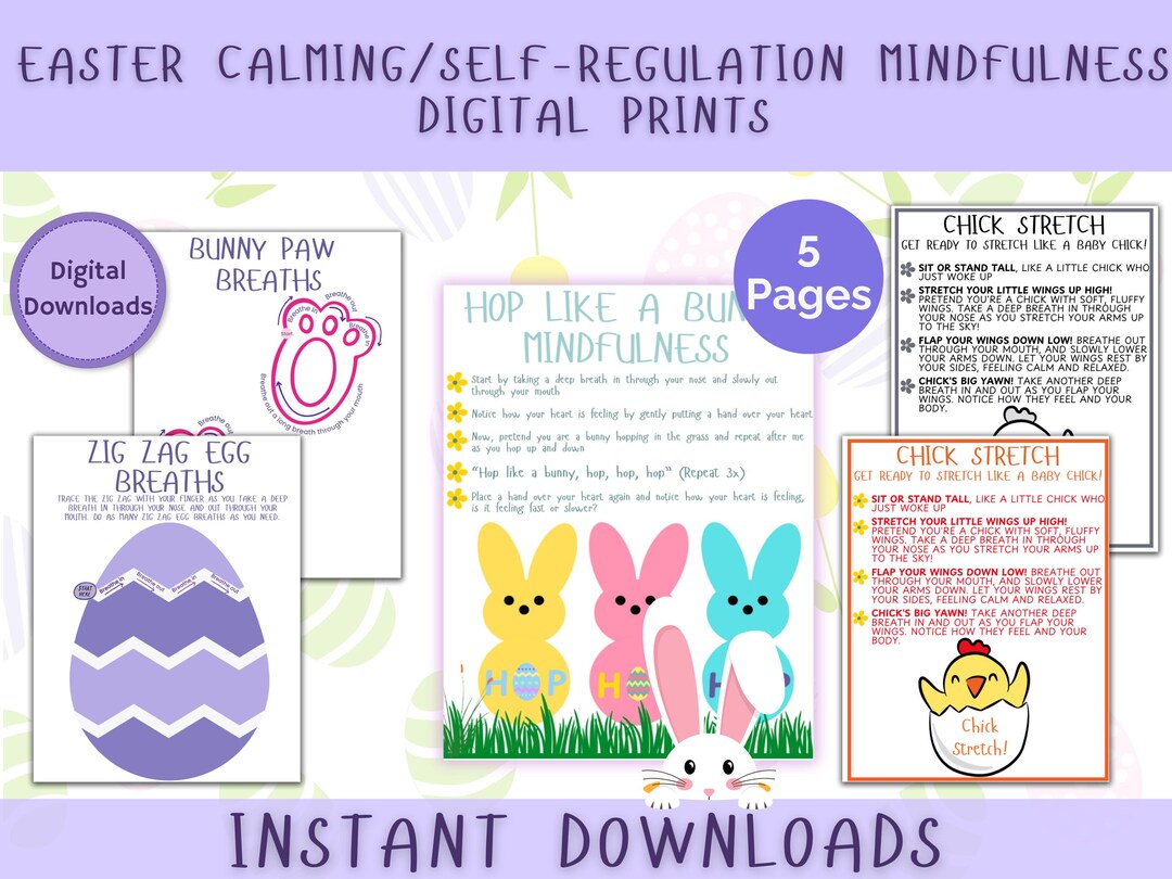 Easter Bunny Mindfulness Digital Prints for Kids -mindfulness- Pre ...