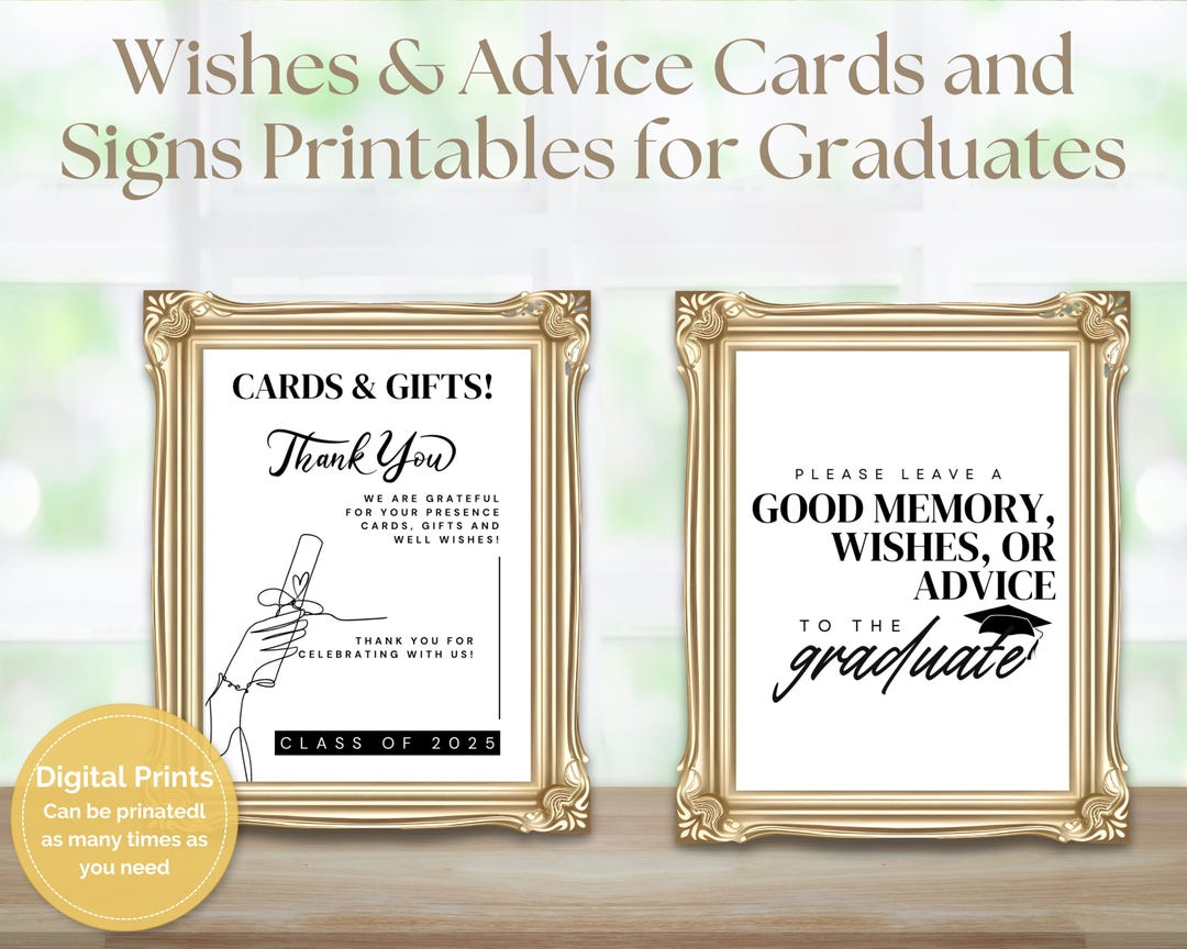 Graduation Advice & Wishes Cards: Printable PDF - Etsy