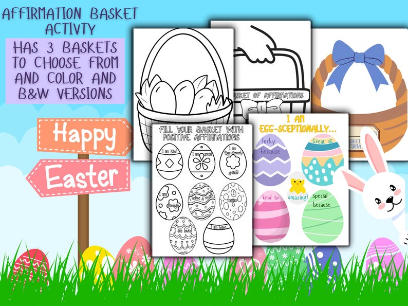 Easter Coping Activity Bundle for Kids-bunny Activities With Coloring ...