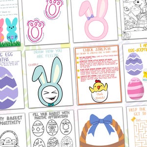 Easter Coping Activity Bundle for Kids-bunny Activities With Coloring ...