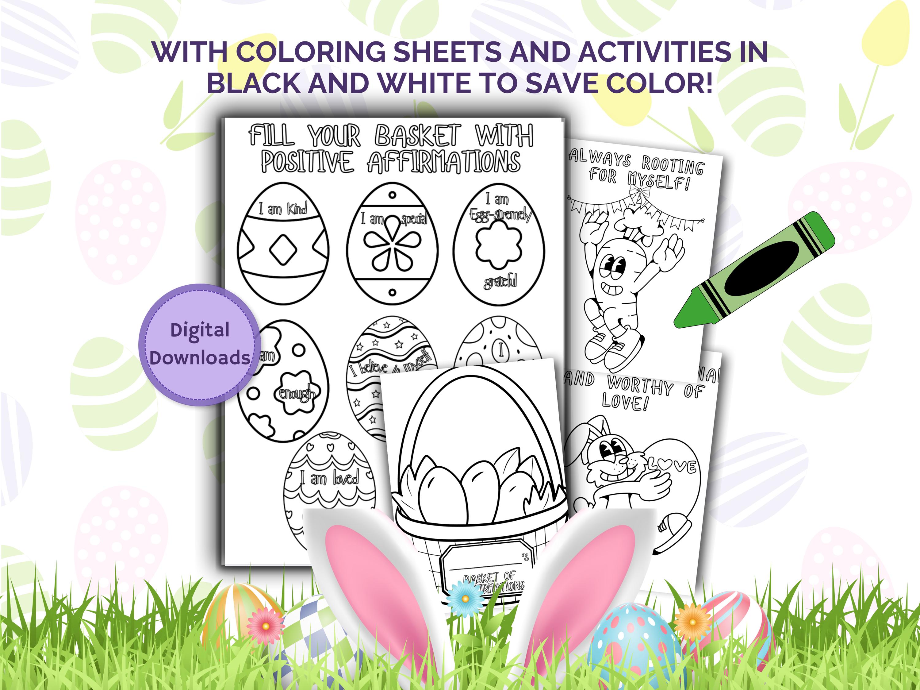 Easter Coping Activity Bundle for Kids-bunny Activities With Coloring ...