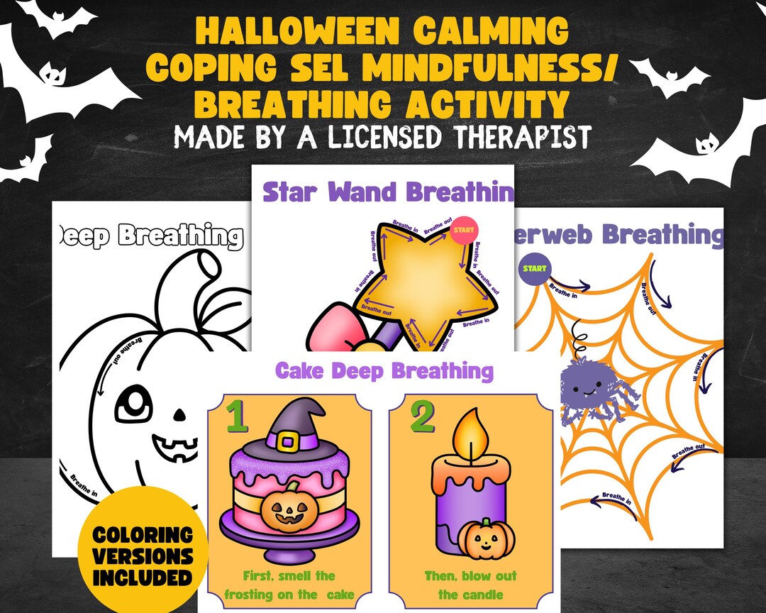 Halloween Calming Coping SEL Mindfulness/ Breathing Activity Digital ...