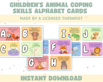 Animal Alphabet Coping Skills Cards: Self Regulation, Mindfulness ...
