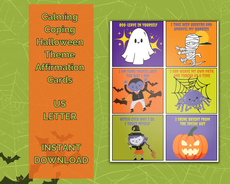 Halloween Affirmation Cards for Kids: Spooky Mindfulness SEL Activity ...