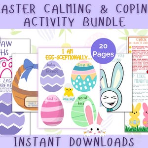 Easter Coping Activity Bundle for Kids-bunny Activities With Coloring ...