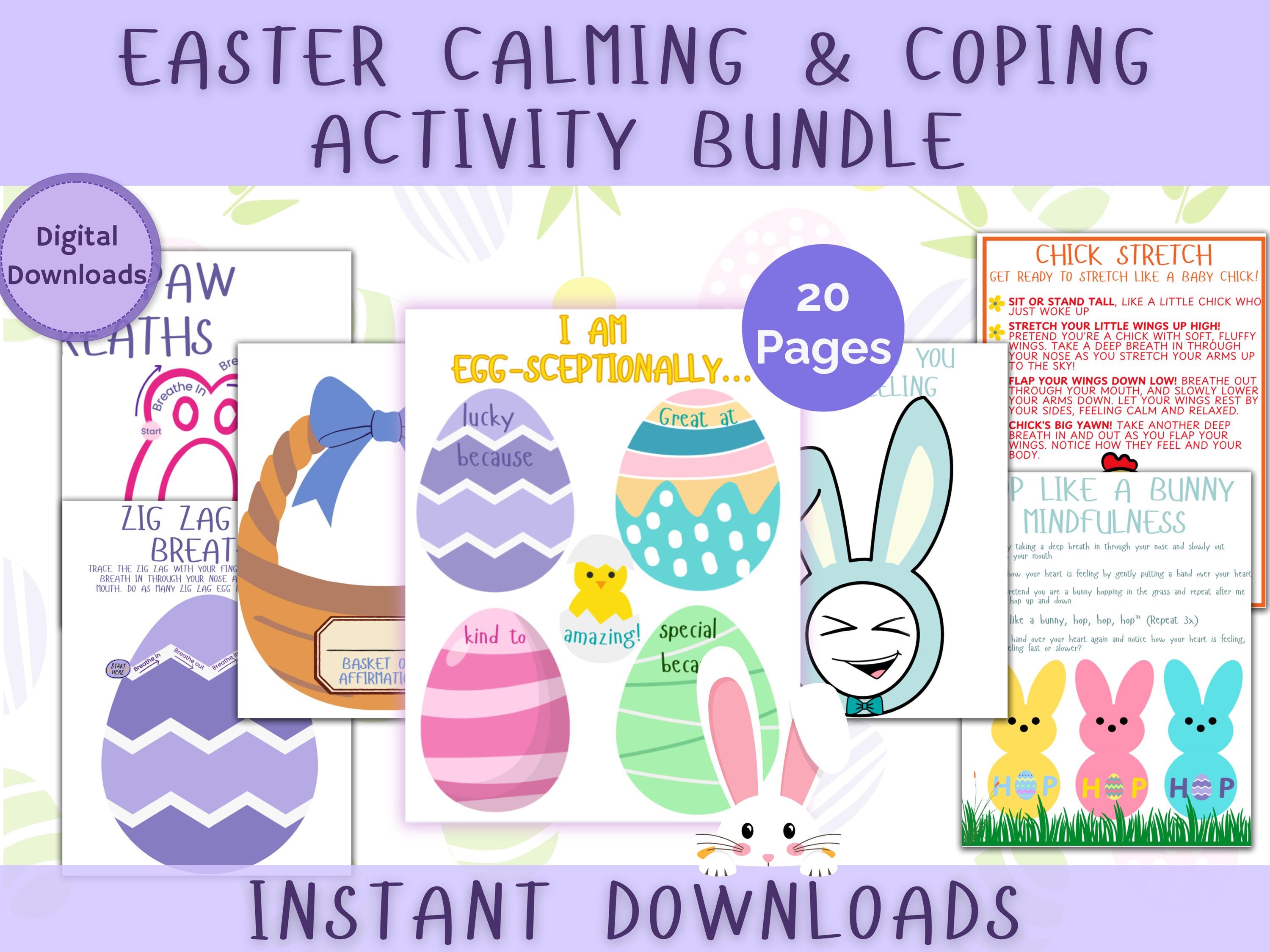 Easter Coping Activity Bundle for Kids-bunny Activities With Coloring ...