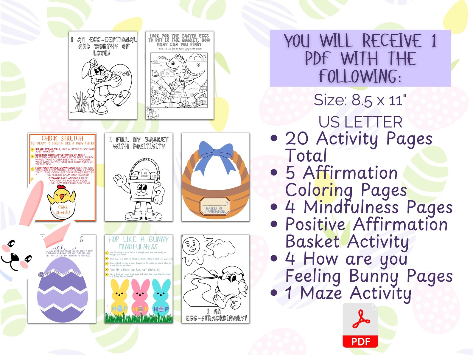 Easter Coping Activity Bundle for Kids-bunny Activities With Coloring ...