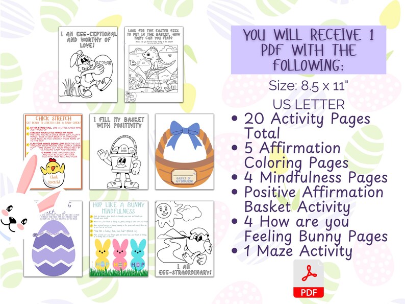 Easter Coping Activity Bundle for Kids-bunny Activities With Coloring ...