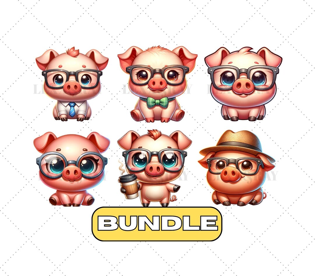 Cute Pig Clip Art | Pig Clipart | Piglet Clipart | Farm Clipart | Pig ...