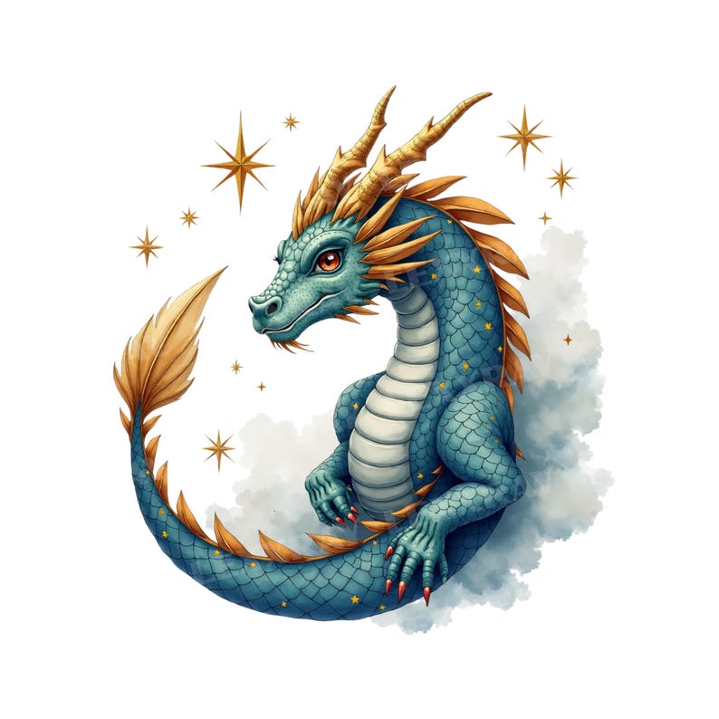 Watercolor Dragon Clipart Bundle, Fantasy Art PNG JPG JPEG (digital ...