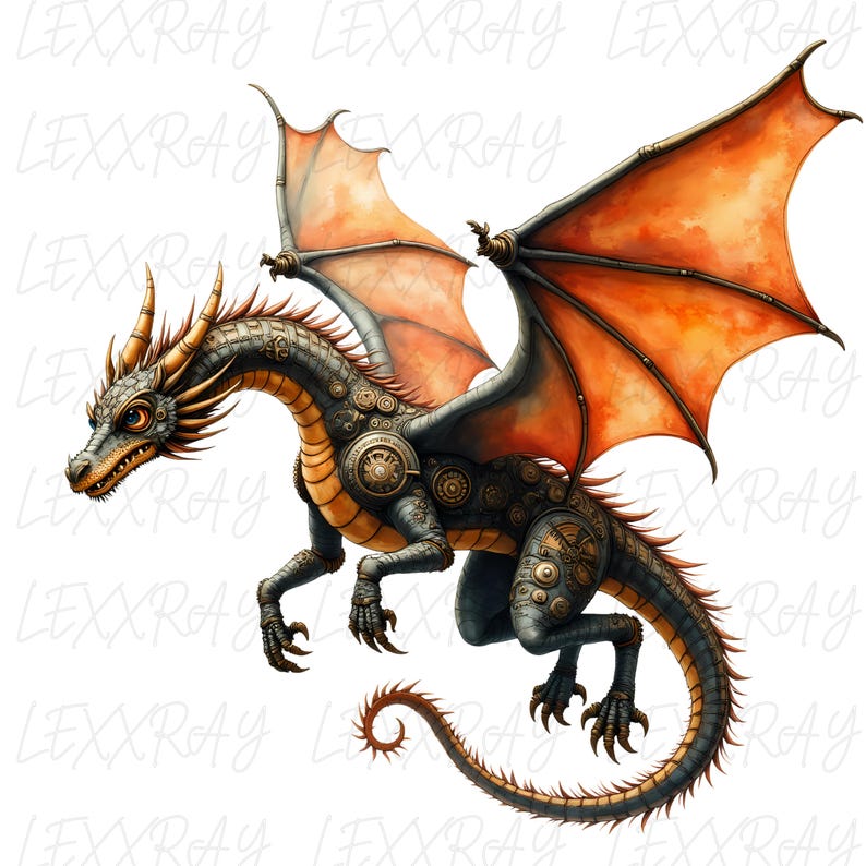 Watercolor Dragon Clipart Bundle, Fantasy Art PNG JPG (digital Download ...