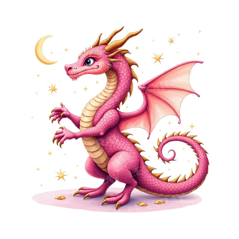 Watercolor Dragon Clipart Bundle, Fantasy Art PNG JPG JPEG (digital ...