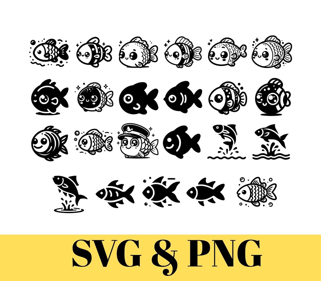 FISH SVG BUNDLE, Fish Svg and Png Bundle, Fish Svg, Fish Vector ...