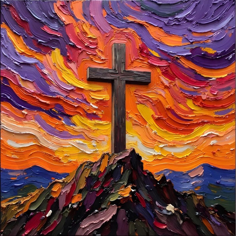 Cross Oil Painting Style, Watercolor Clipart, High Quality Jpgs, Junk ...