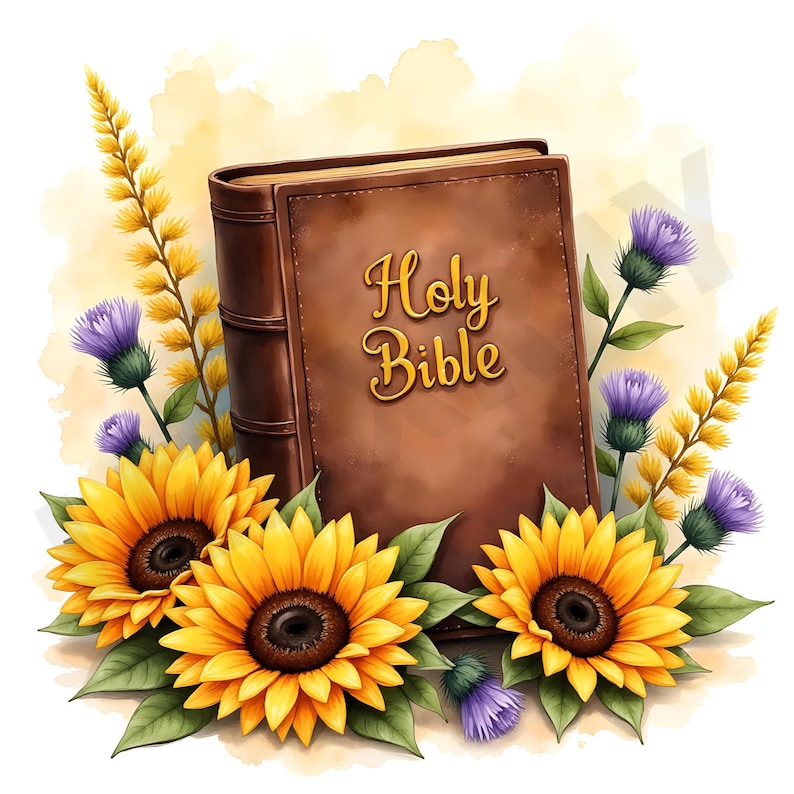 Floral Bible Clipart Bundle, Christian Faith Graphics (instant Download ...