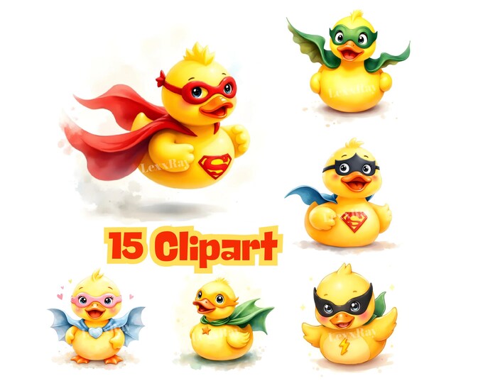 Rubber Duck Clipart- Digital Clip Art - Personal and Commercial Use ...