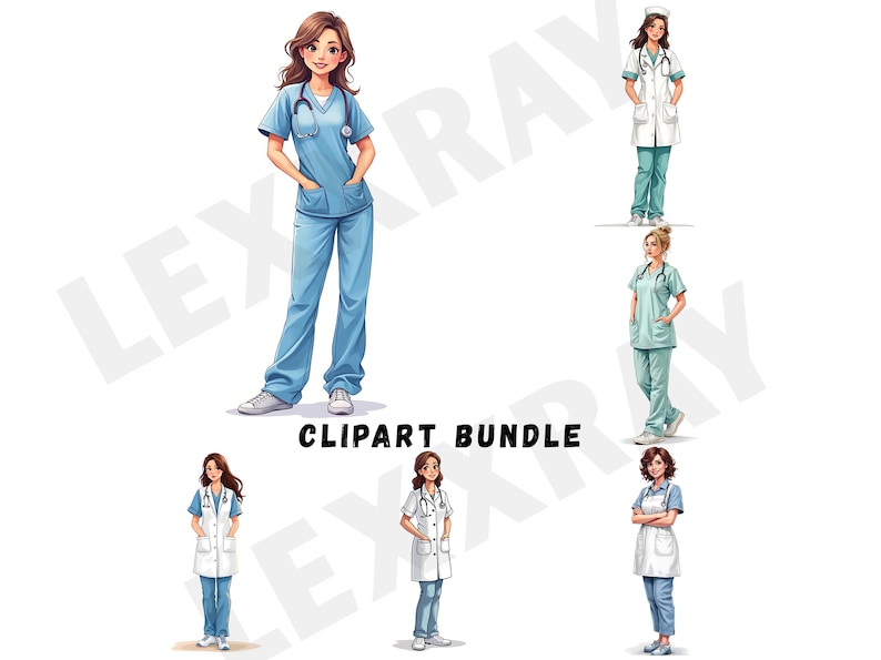 Nurse Clipart Bundle: Medical Illustration Set (digital Download) - Etsy UK
