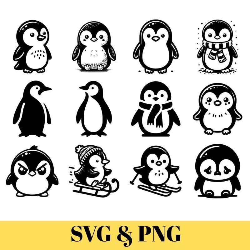 Penguin on Ice Png - Etsy