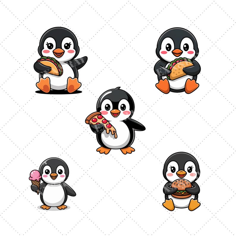 20 Penguin Clipart Bundle | PNG Illustrations for Crafts (digital ...
