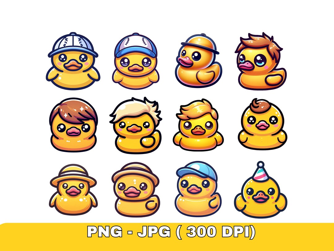 Rubber Duck Clipart Bundle | PNG | Cute Yellow Ducks | Rubber Duckies ...