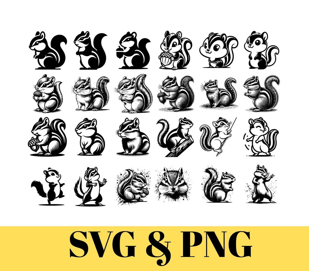 Chipmunk SVG BUNDLE, Chipmunk Svg and Png Bundle, Squirrel Svg ...