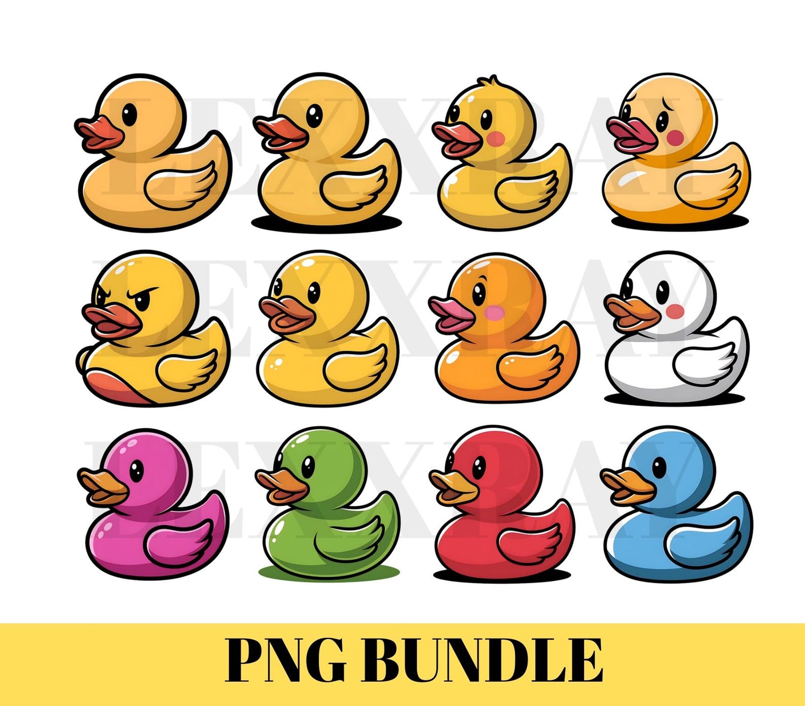 Cartoon Rubber Duck PNG Clipart Bundle (digital Download) - Etsy