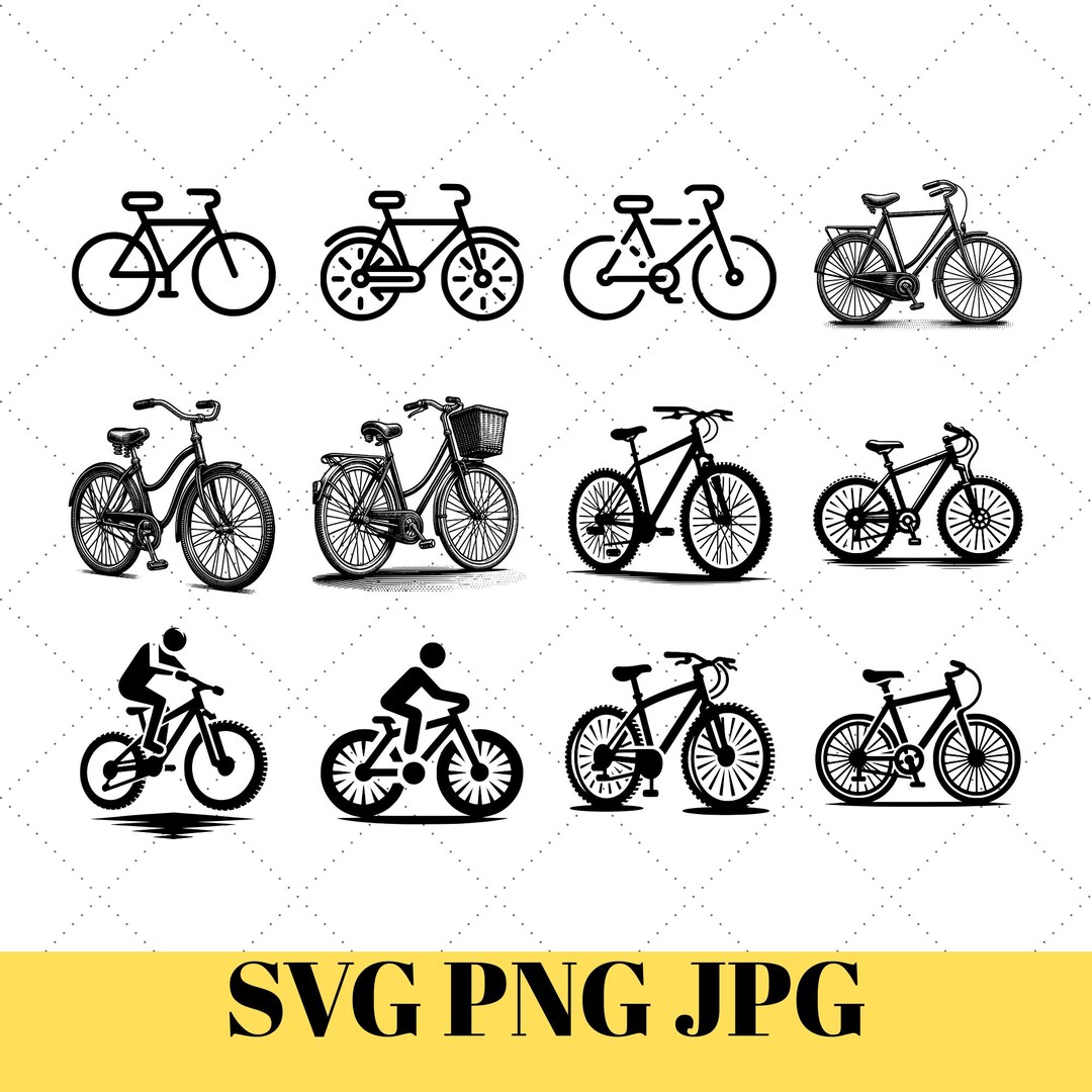 Bicycle PNG & SVG, Clip Art Bike, Bike PNG Bicycle Bundle, Clipart ...