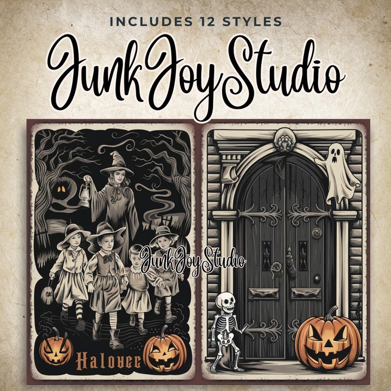 Halloween Witch Junk Journal Pages Printable Vintage Spooky Ephemera ...