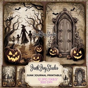 Halloween Witch Junk Journal Pages Printable Vintage Spooky Ephemera ...
