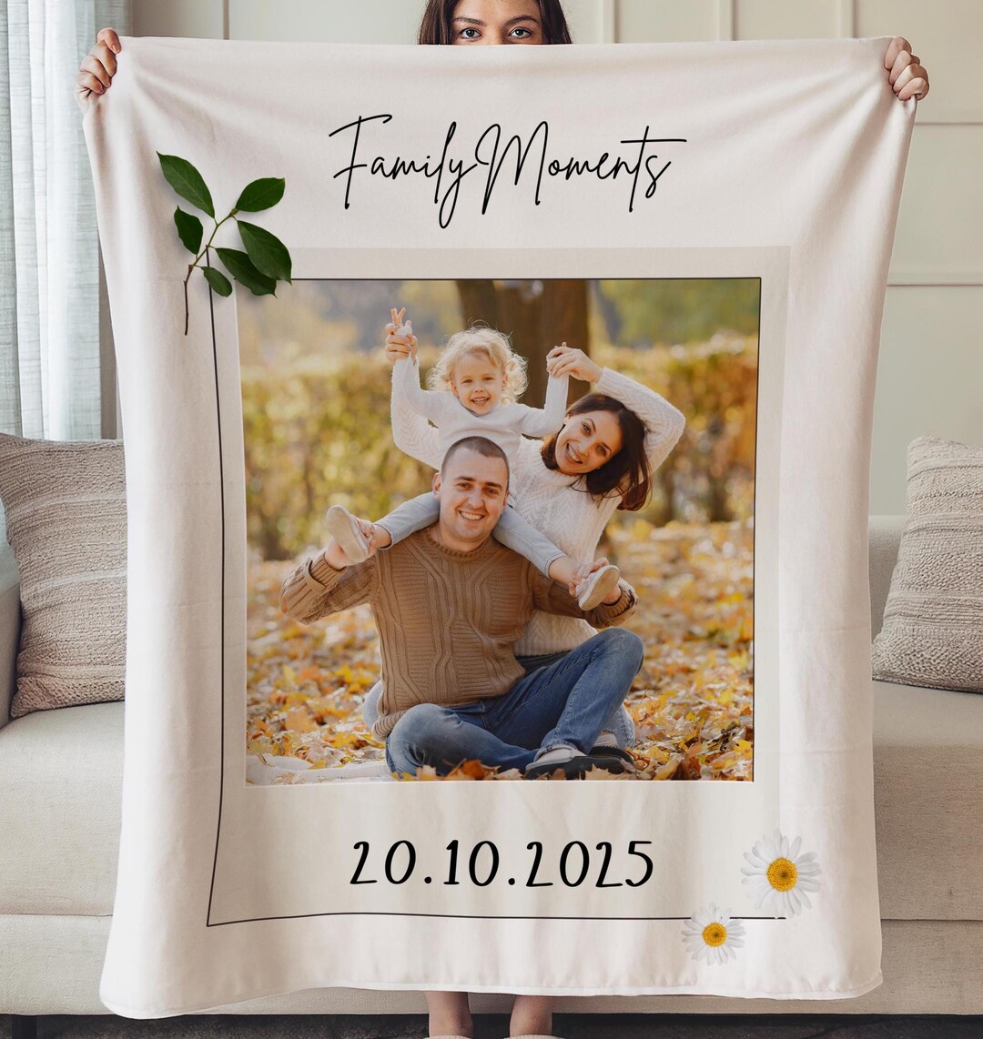 Personalized Family Photo Blanket Custom Holiday Home Decor, Perfect ...