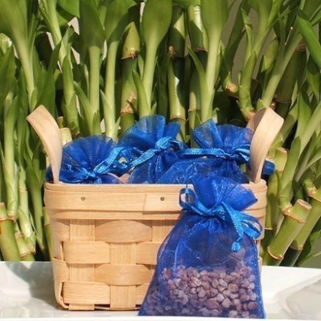 Ocean Rain Handmade Sachet - Fresh Scent, Blue Organza Bag, Wedding ...