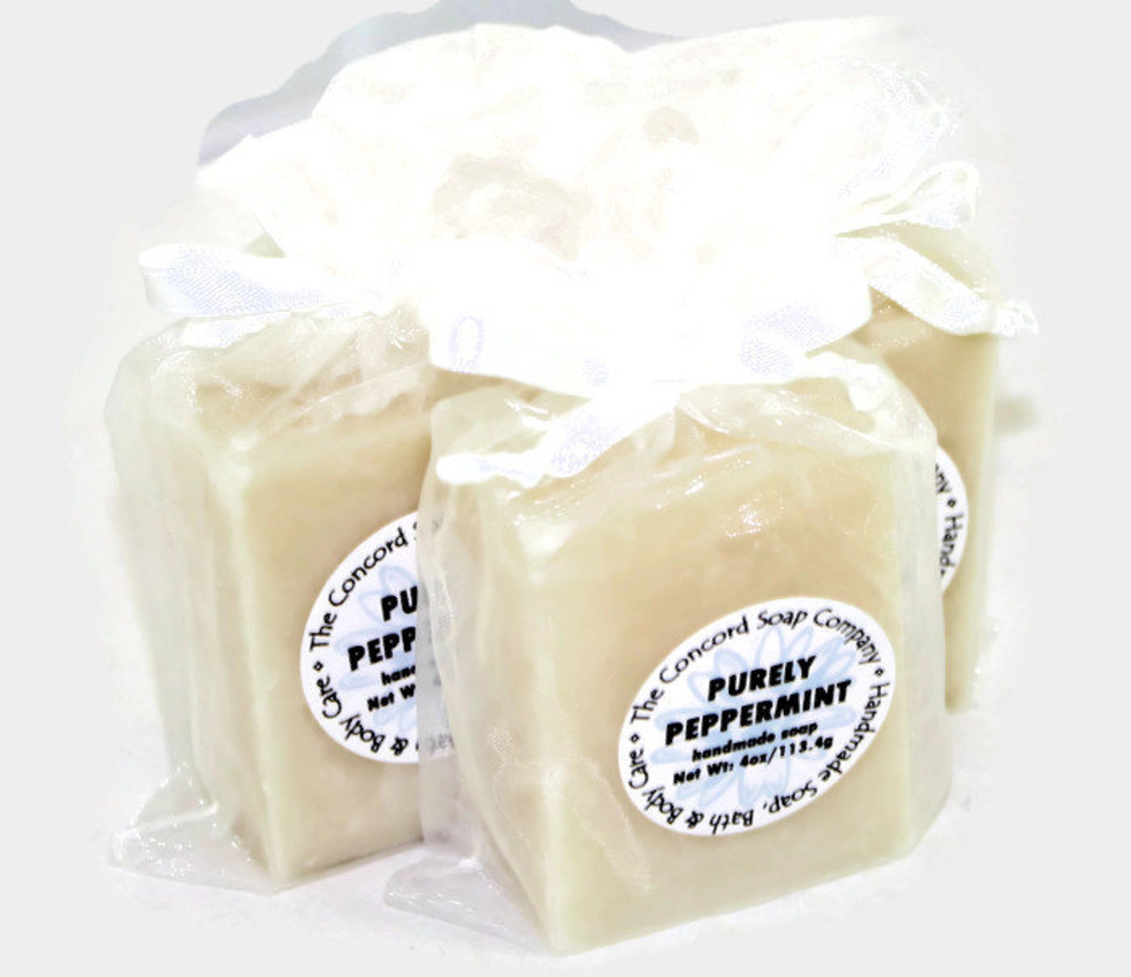 Purely Peppermint Handmade Cold Process Soap Bar, 4oz Minty Scent ...