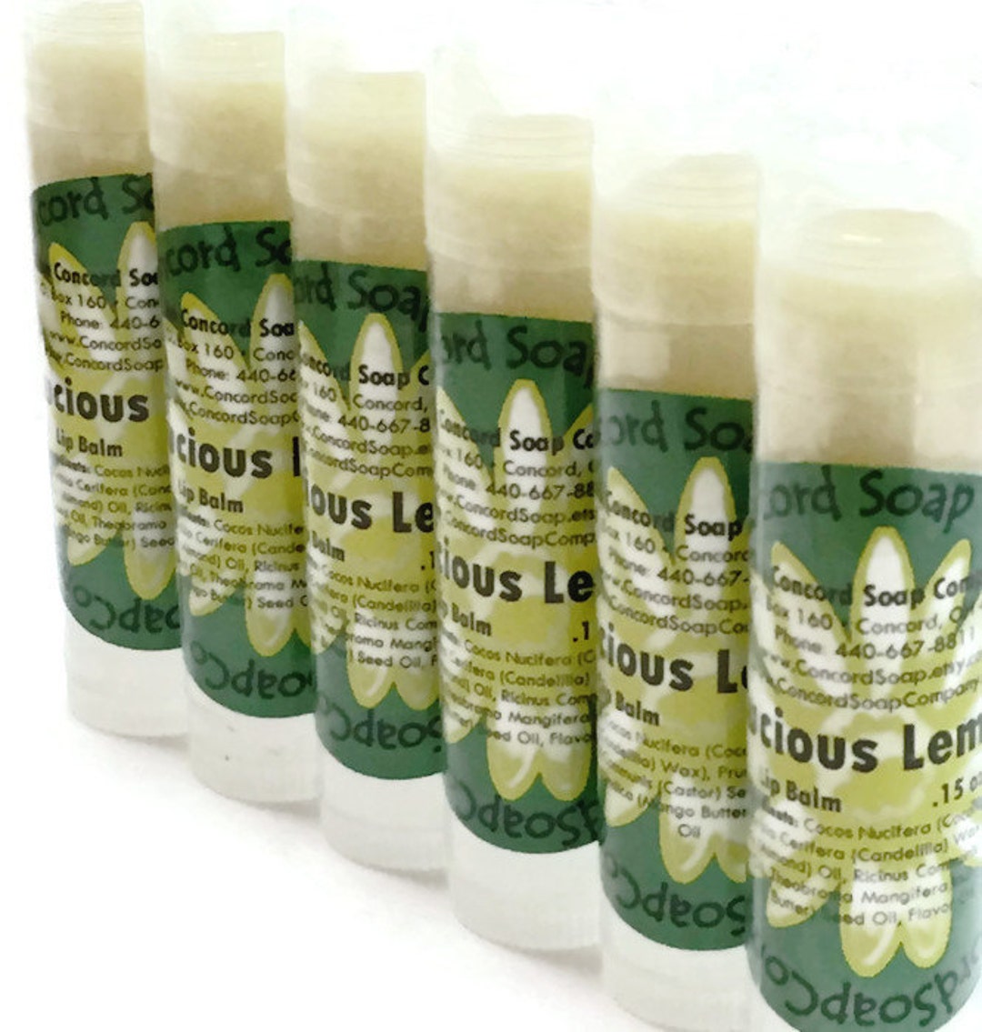 Luscious Lemon Handmade Lip Balm Stick - Citrus Flavor, Vegan, Natural ...